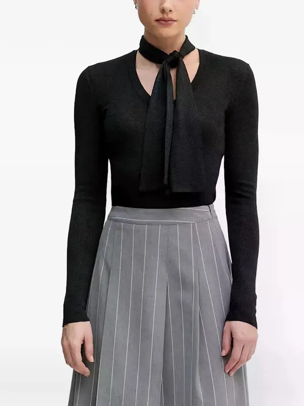 Sisley Tie-neck T-shirt