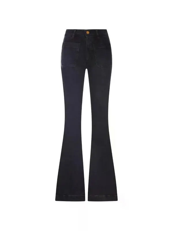 Seafarer Patch-pocket Flared Jeans - Black