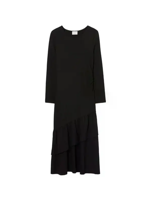 Claudie Pierlot Asymmetric Ruffled Jersey Dress