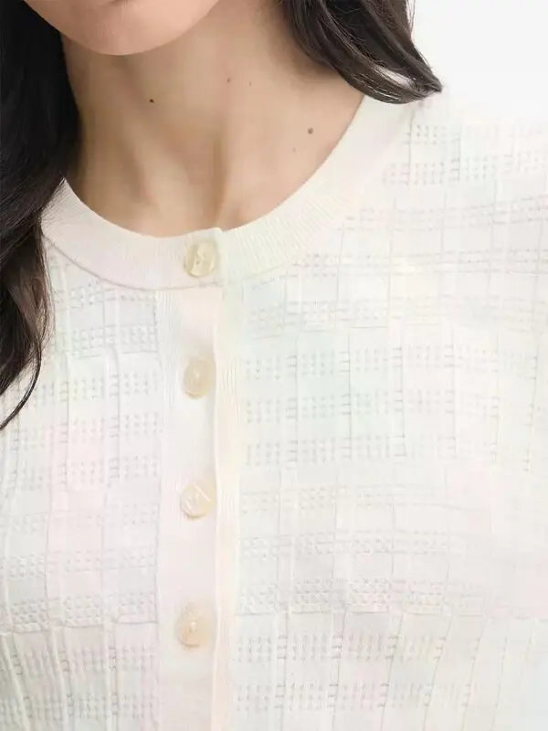 Sisley Textured-knit Button-up Cardigan