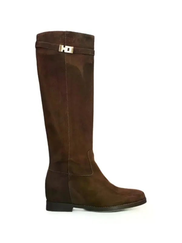 JULIE DEE Knee-high Suede Boots - Brown