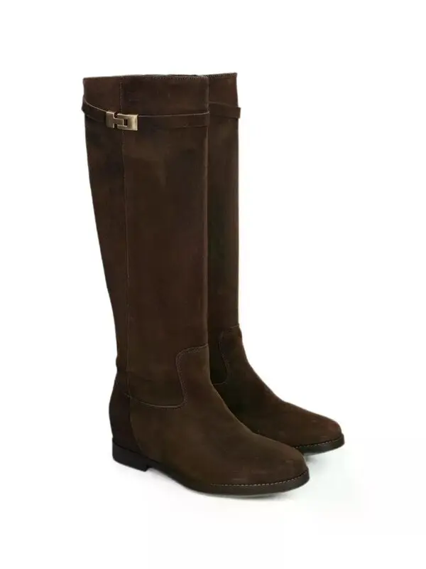 JULIE DEE Knee-high Suede Boots - Brown