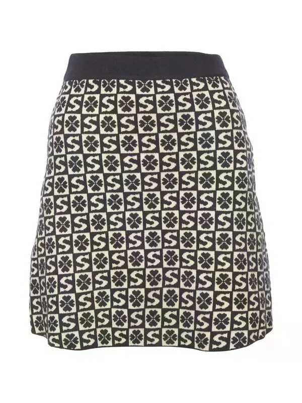 Sandro Felicie Monogram Flared Mini Skirt