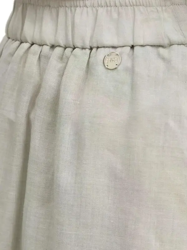 SILVIAN HEACH Elasticated-waist Logo-plaque Midi Skirt