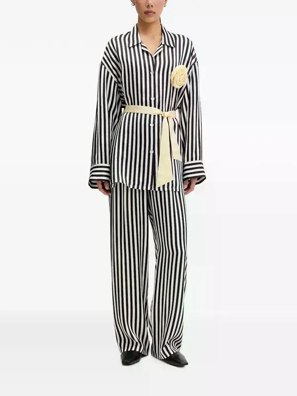 Sleeper The Rose Striped Floral-detail Pajamas
