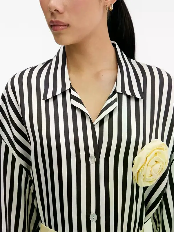 Sleeper The Rose Striped Floral-detail Pajamas