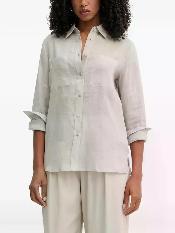 SILVIAN HEACH Tobela Crystal-embellished Chest-pocket Shirt - Grey