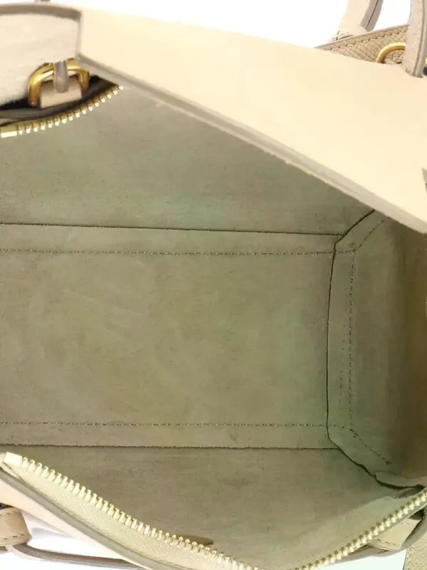 Celine Textured Leather Nano Shoulder Bag - Neutrals