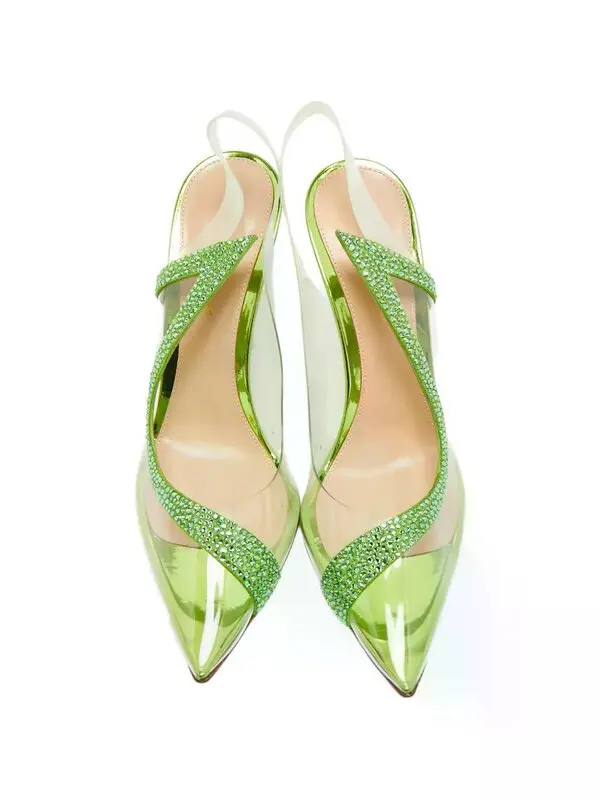GIANVITO ROSSI Hortensia Crystal-embellished Slingback Pumps