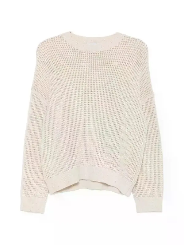 Peserico Sequin-embellished Open-knit Sweater - Neutrals