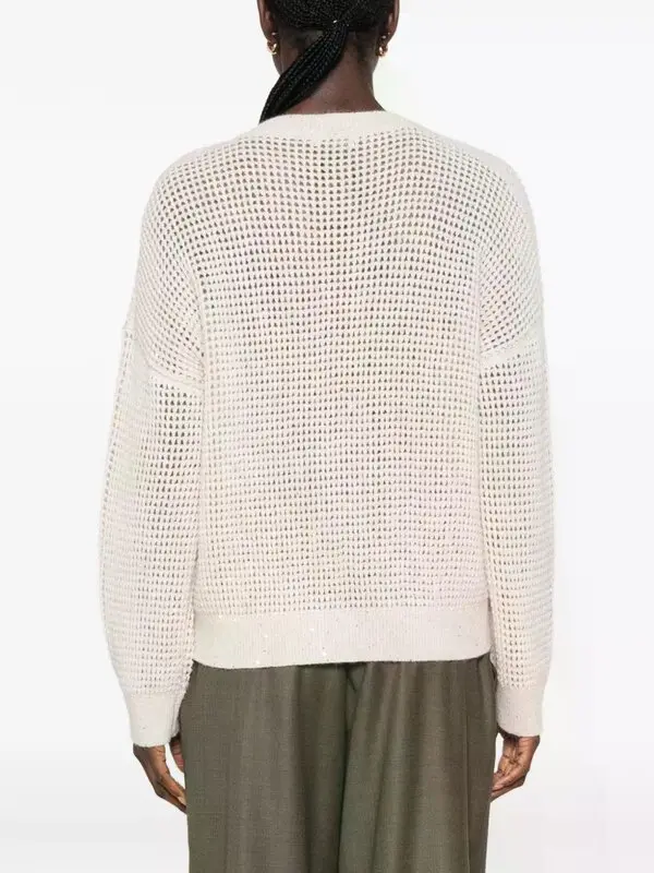 Peserico Sequin-embellished Open-knit Sweater