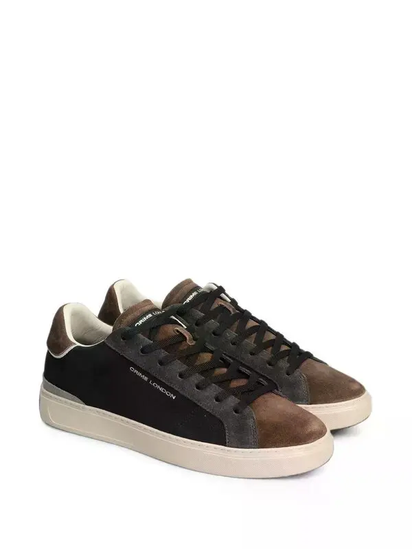 CRIME LONDON Suede-panelled Leather Sneakers
