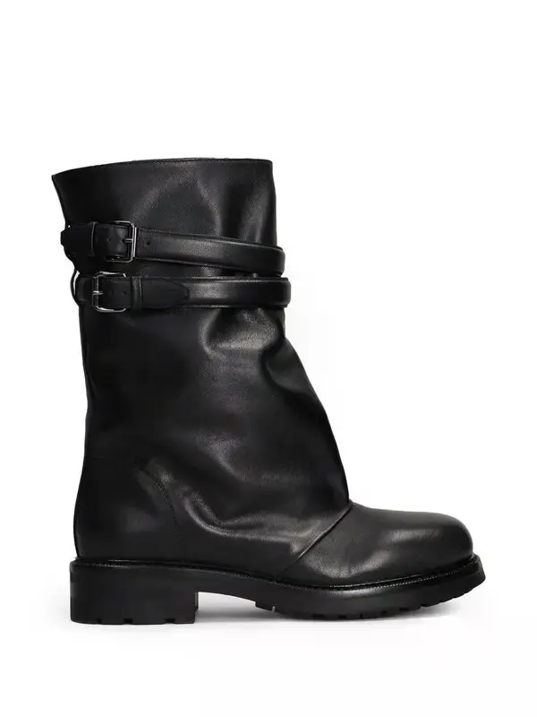 STRATEGIA SHOES Buckle-strap Leather Boots