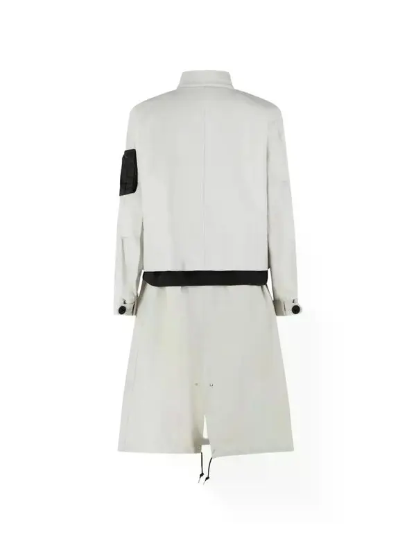 Sacai Layered Drawstring Wool Coat
