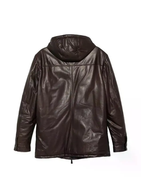 SERGIO MORETTI FIRENZE Hooded Leather Jacket