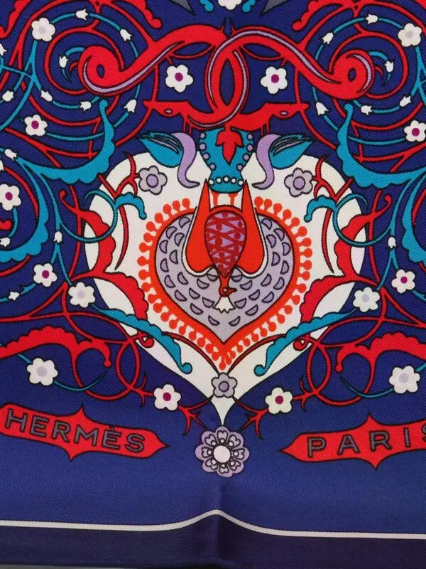 Hermès 2010s Poesie Persane Scarf - Blue