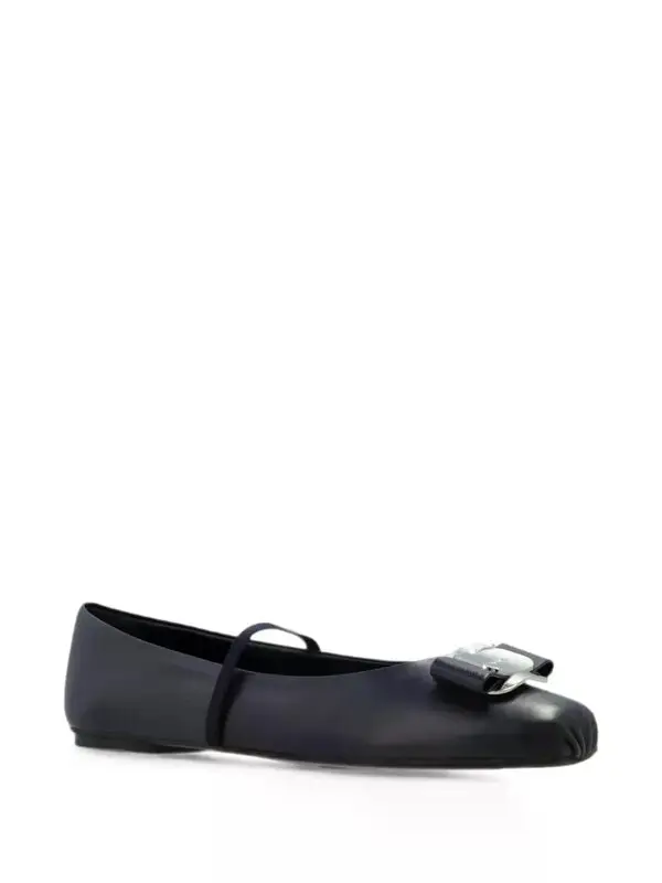 FERRAGAMO Zina Bow-detail Leather Ballet Flats