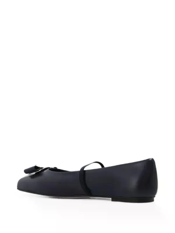 FERRAGAMO Zina Bow-detail Leather Ballet Flats