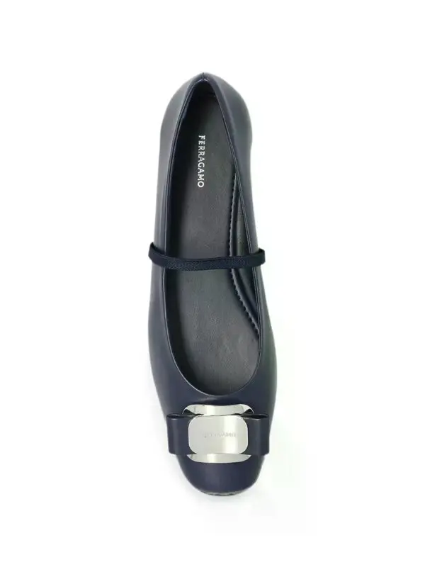 FERRAGAMO Zina Bow-detail Leather Ballet Flats
