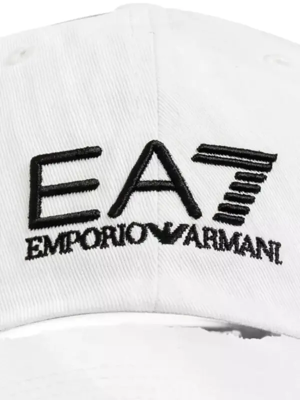 EA7 Logo-embroidered Baseball Cap - White