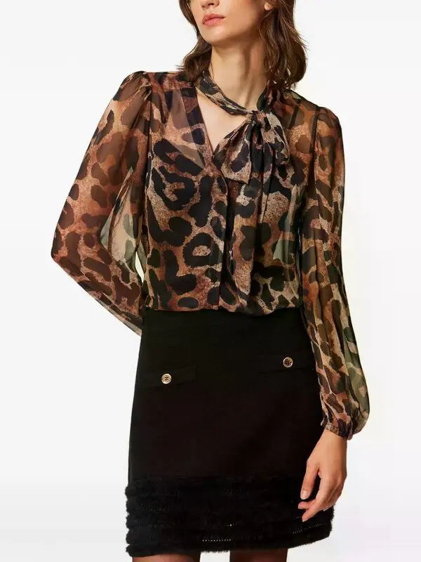 TWINSET Animal-print Voile Shirt