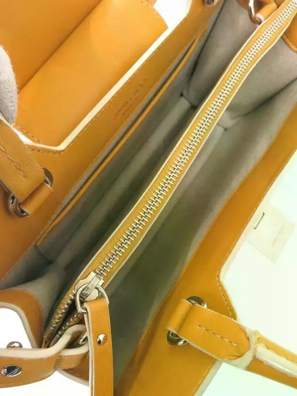 JIMMY CHOO Suede And Leather Rebel Top Handle Bag Satchel - Yellow