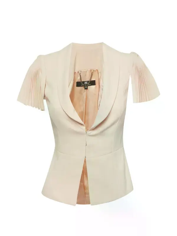 Elisabetta Franchi Shawl-lapel Pleated-sleeve Jacket