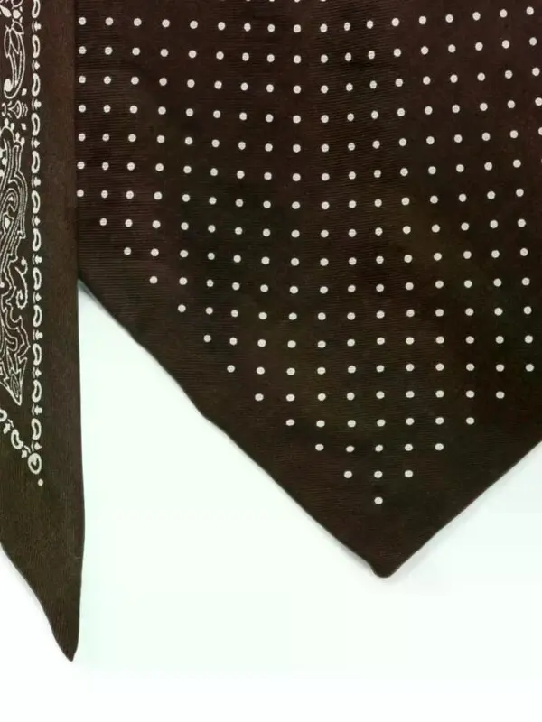 Destin Polka-dot Paisley-print Scarf - Brown