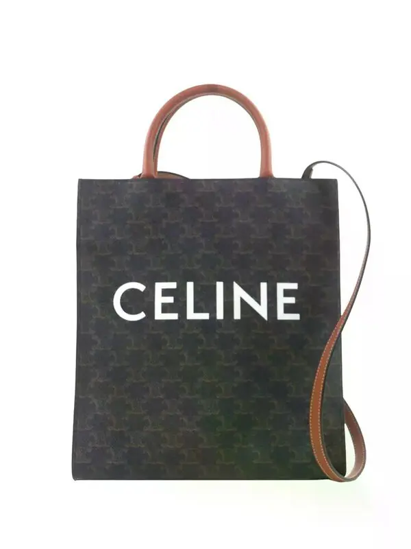 Celine 2018-2026 Small Triomphe Coated Canvas Vertical Cabas Tote Satchel