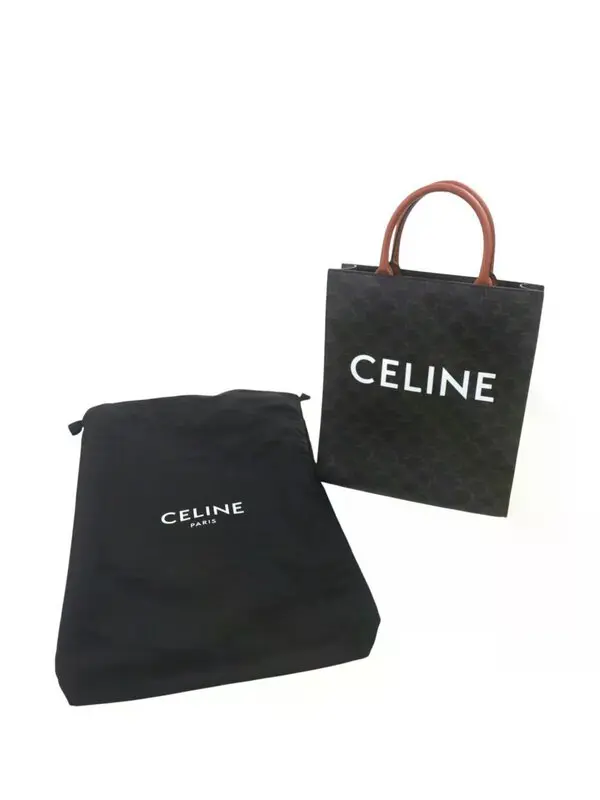 Celine 2018-2026 Small Triomphe Coated Canvas Vertical Cabas Tote Satchel