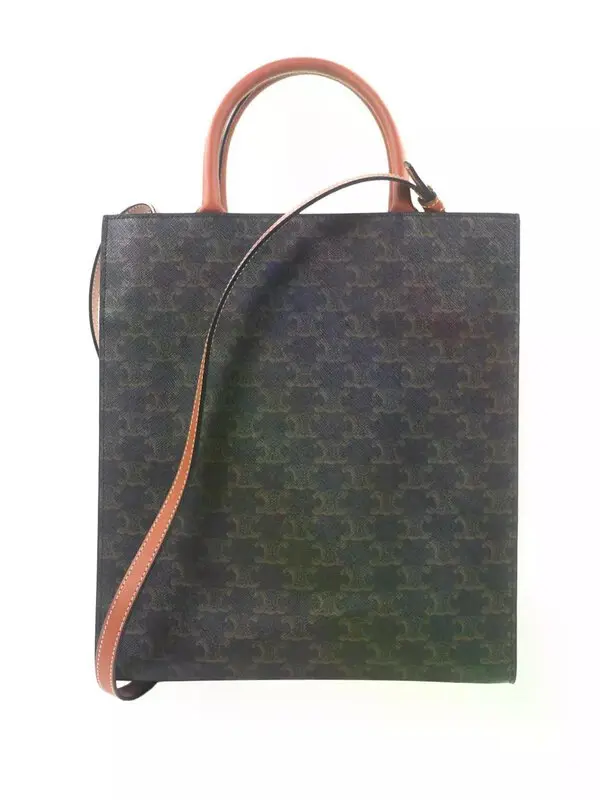 Celine 2018-2026 Small Triomphe Coated Canvas Vertical Cabas Tote Satchel