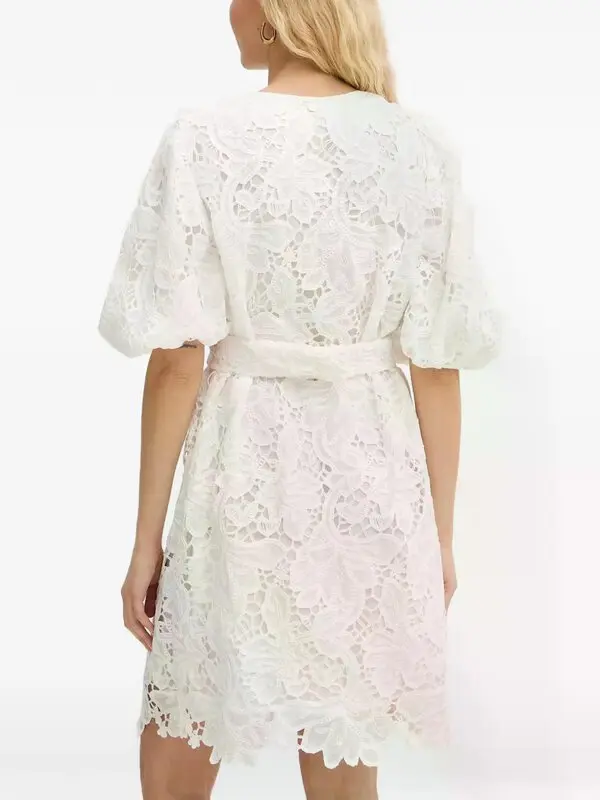 SILVIAN HEACH Guipure-lace Belted Mini Dress