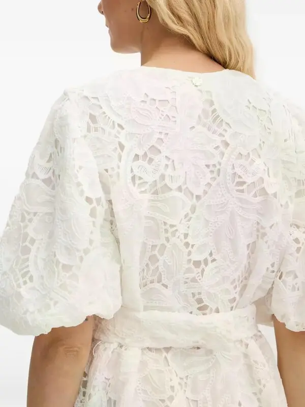 SILVIAN HEACH Guipure-lace Belted Mini Dress