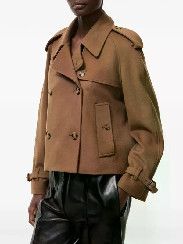 Burberry Cropped Cashmere Mayfair Trench Jacket
