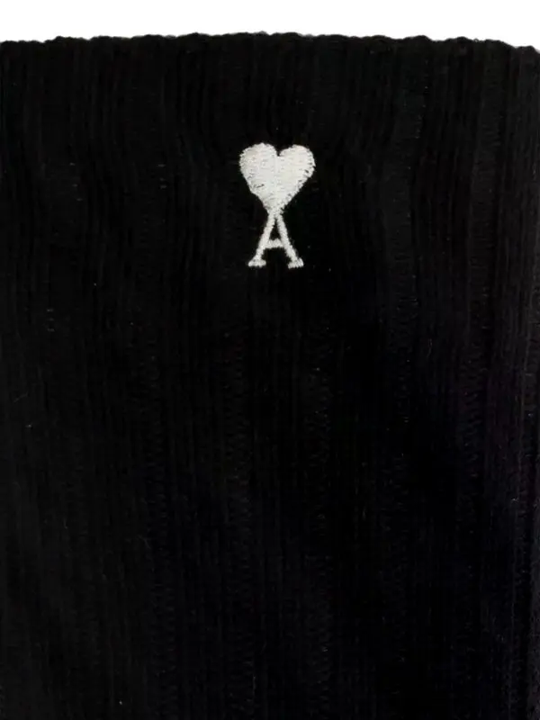AMI Paris De Coeur Ribbed Socks - Black