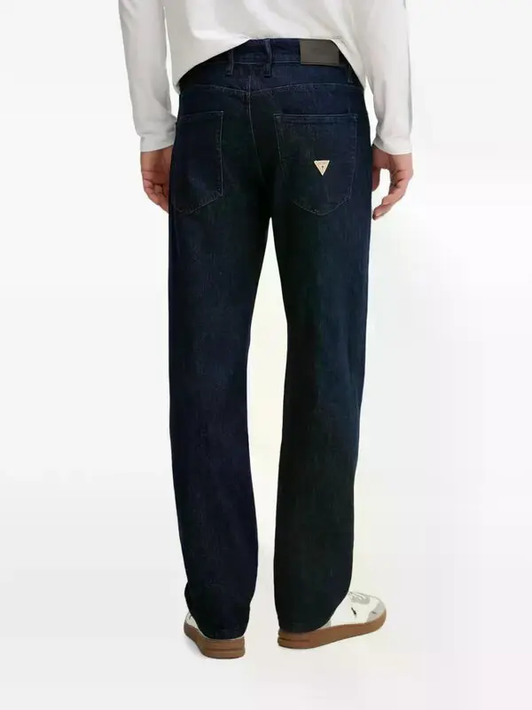 Guess Logo-patch Straight-leg Jeans