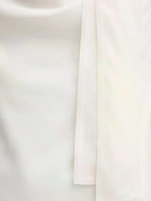 Sisley Pussy-bow Sleeveless Blouse - White