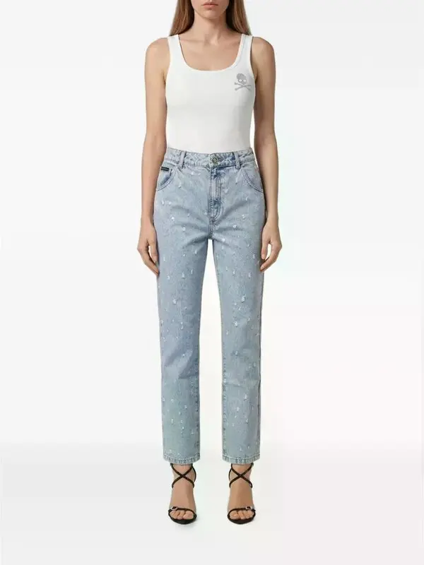 Philipp Plein Straight-fit Distressed Denim Jeans