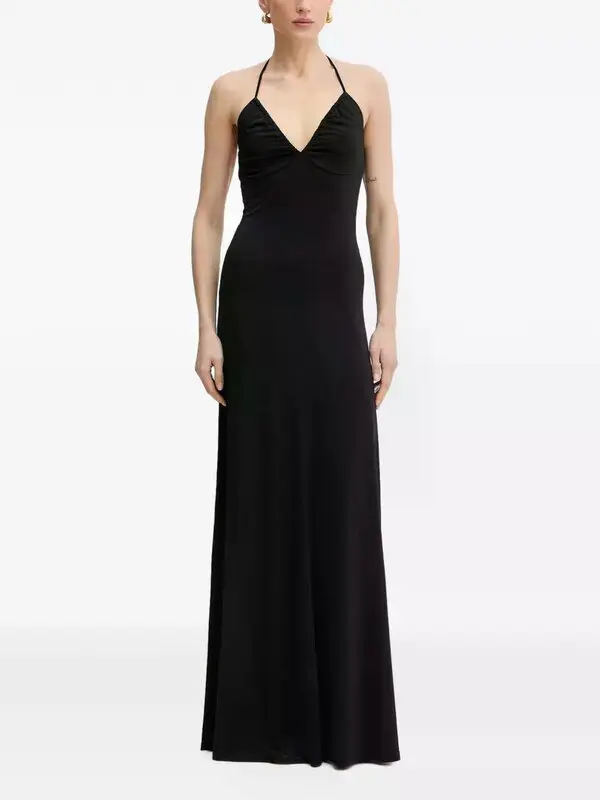 SILVIAN HEACH Halterneck Ruched Maxi Dress