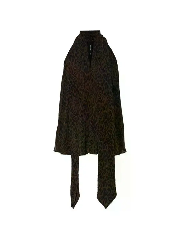 ROTATE BY BIRGER CHRISTENSEN Halterneck Bow Top Leopard