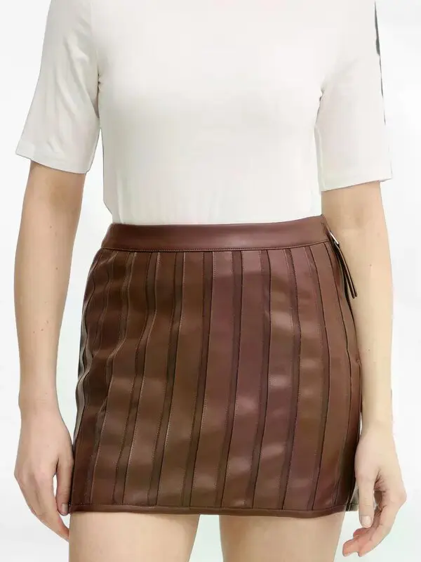 SILVIAN HEACH Manny Pleated Faux-leather Mini Skirt