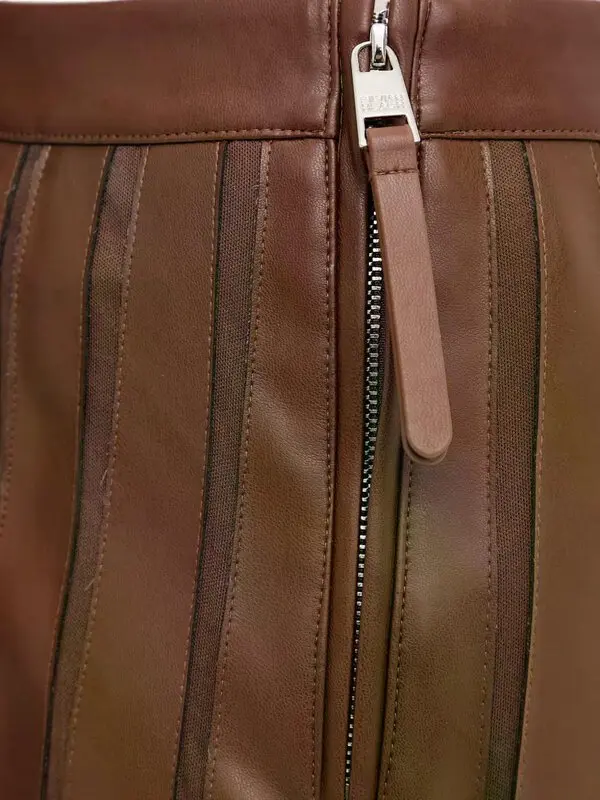 SILVIAN HEACH Manny Pleated Faux-leather Mini Skirt
