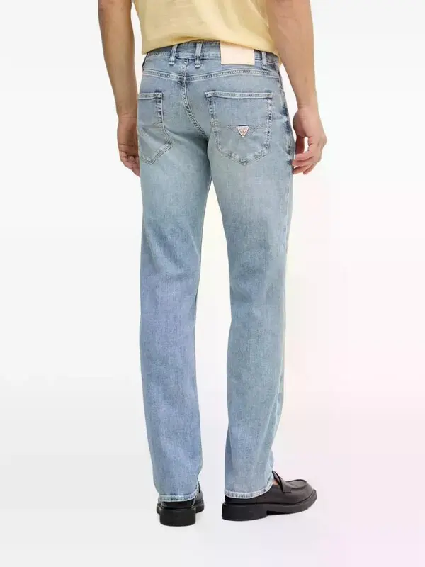 Guess Logo-patch Straight-leg Jeans