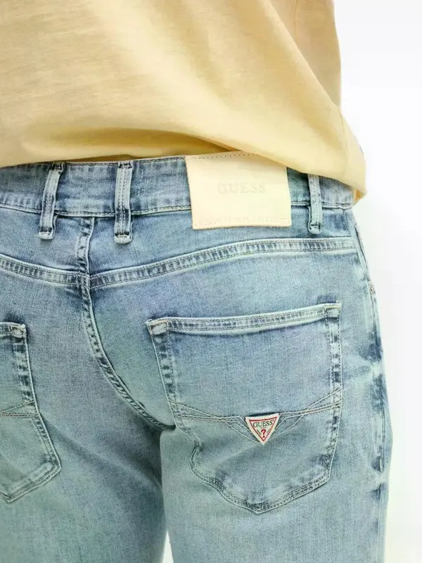 Guess Logo-patch Straight-leg Jeans