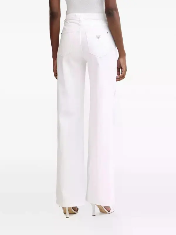 Guess Floral-print Logo-patch Jeans