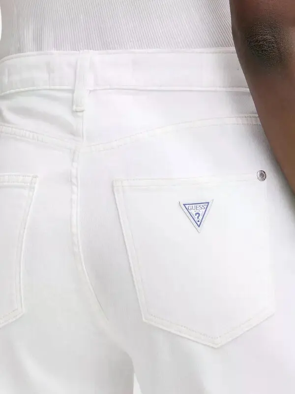 Guess Floral-print Logo-patch Jeans
