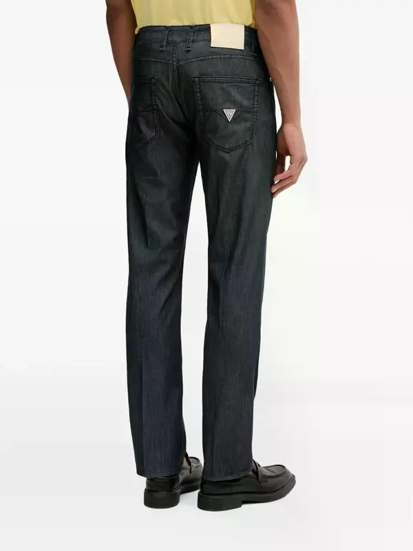Guess Logo-patch Straight-leg Jeans