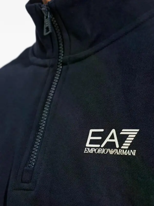 EA7 Logo-print Half-zip Sweatshirt