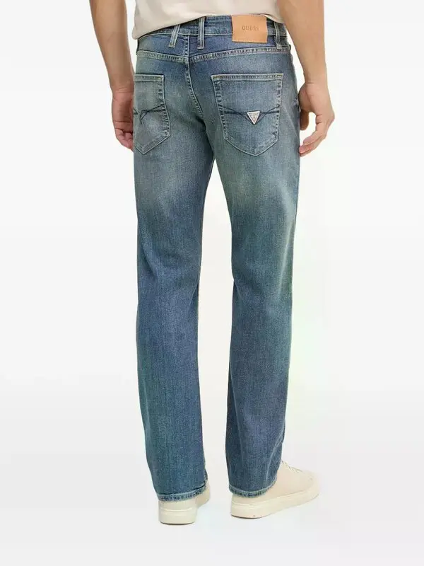 Guess Logo-patch Straight-leg Jeans