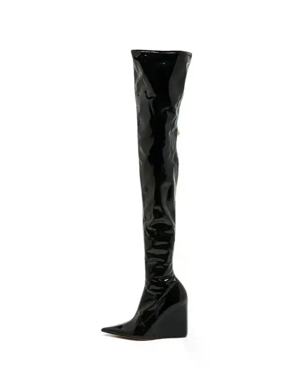 Amina Muaddi Over-the-knee Wedge Boots